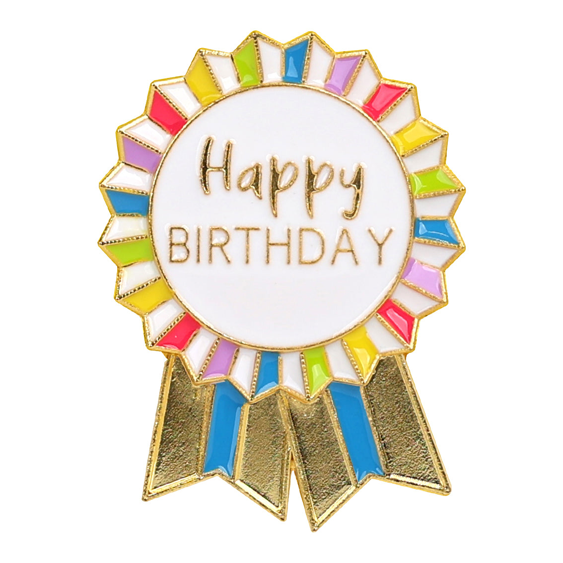 Colourful Enamel "Happy Birthday" Badge – Talking Tables UK Public
