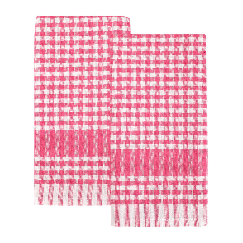Raspberry Pink & White Gingham Tea Towels/Napkins – Talking Tables UK