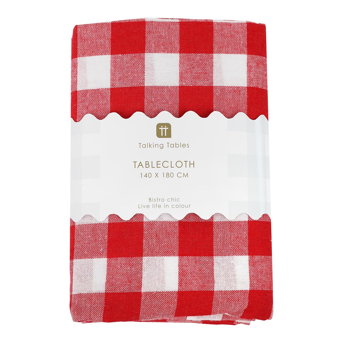 Red & White Gingham Fabric Tablecloth - Talking Tables UK