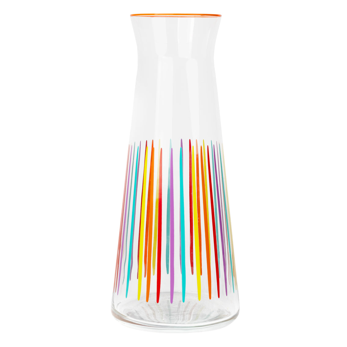 Bright Striped Multi-Coloured Glass Carafe - 25cm - Talking Tables UK