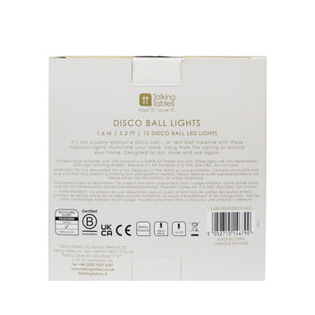 Gold Disco Balls String Lights - 1.6m – Talking Tables UK Public