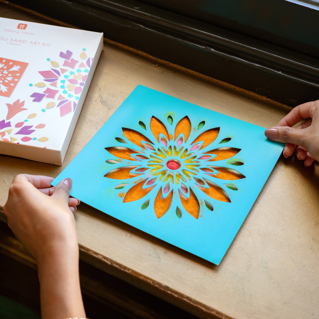 Diwali Rangoli Sand Stencil Kit - 4 Stencils - Talking Tables UK