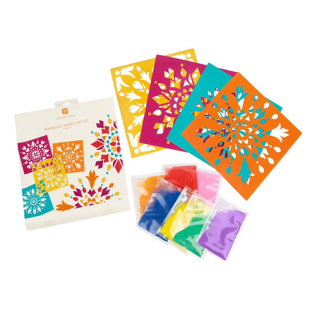 Diwali Rangoli Sand Stencil Kit - 4 Stencils - Talking Tables UK