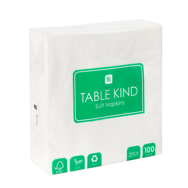 Plain White Compostable Paper Napkins - 100 Pack - Default Title ...