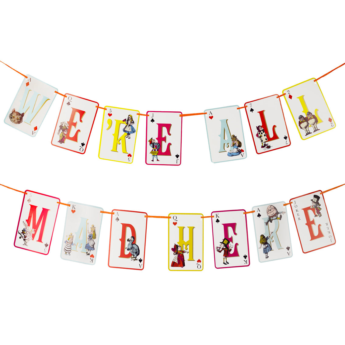 Alice in Wonderland Bright Multi Coloured Double Sided Bunting - 3m ...