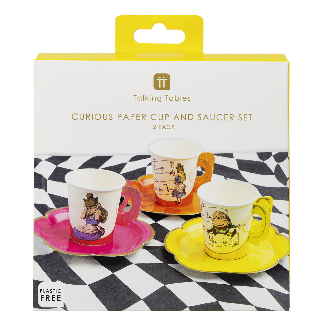 Alice in Wonderland Bright Tea Cup Set - 12 Pack – Talking Tables UK Public
