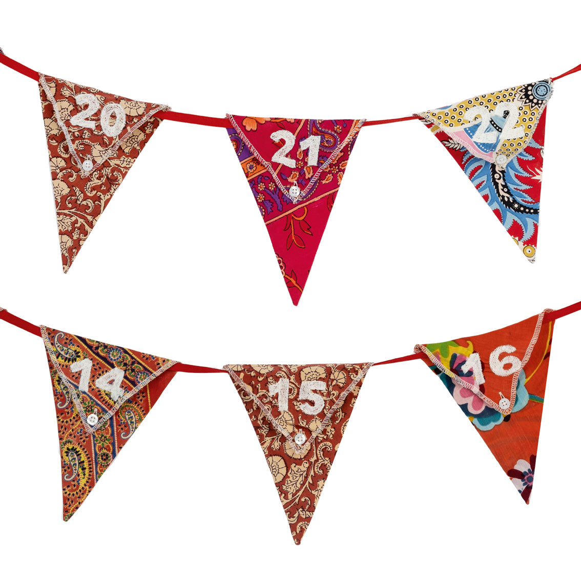 Fill-Your-Own Upcycled Advent Calendar Bunting - 2 x 3m - Talking Tables UK