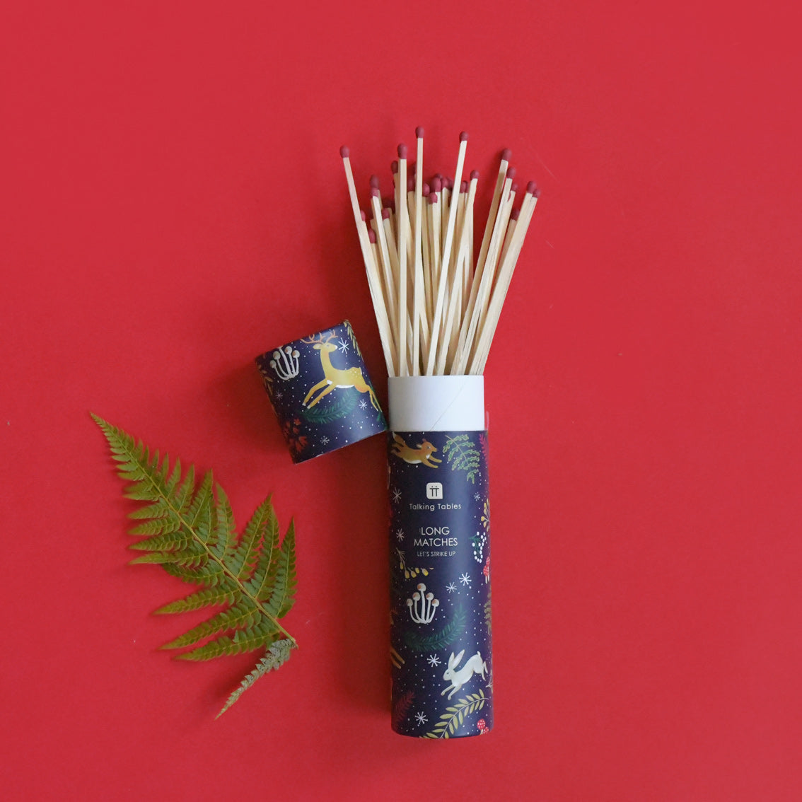 Woodland Flora & Fauna Dark Blue Tube of Matches - Talking Tables UK