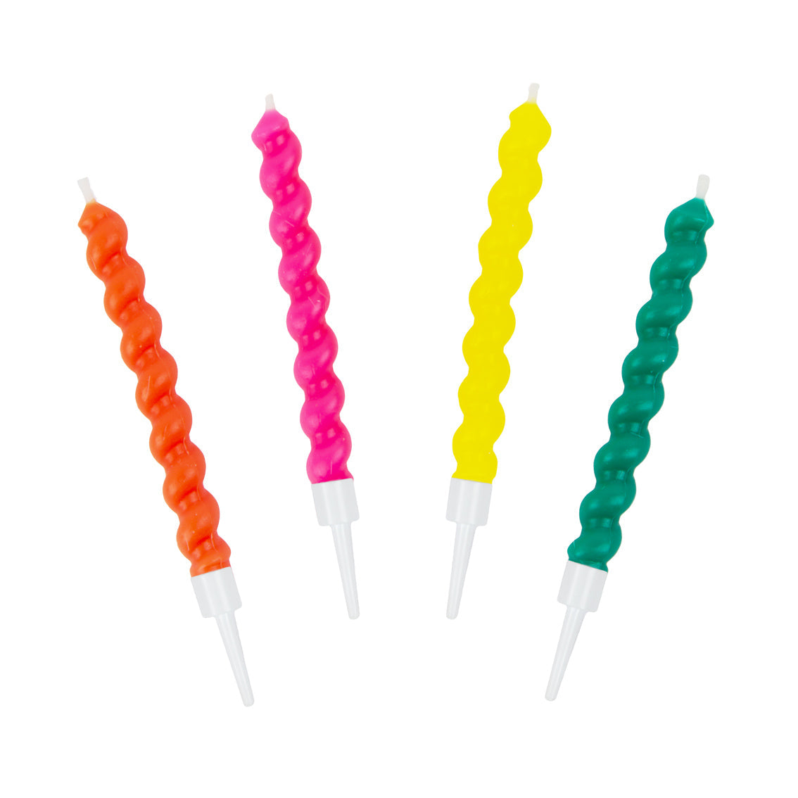 Colourful Bright Birthday Twirl Candles - 8 Pack - Talking Tables UK