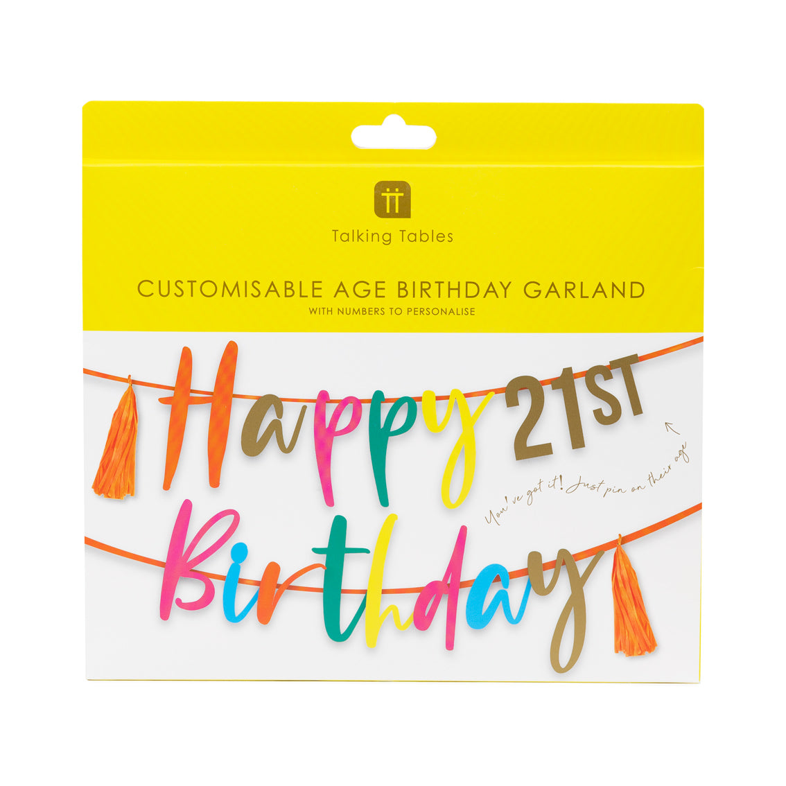Customisable Happy Birthday Number Banner Garland – Talking Tables UK ...
