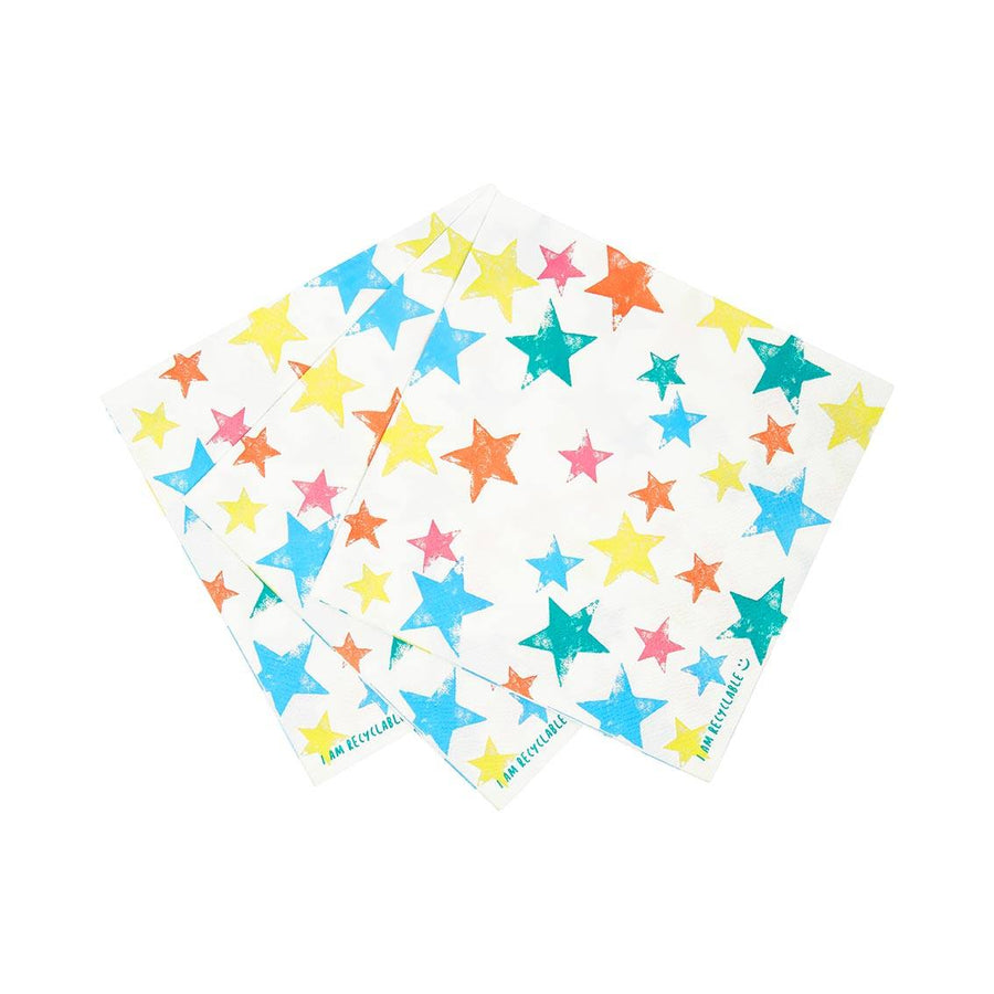 Wholesale Recyclable Rainbow Star Napkins (Pack of 20) - Talking Tables UK