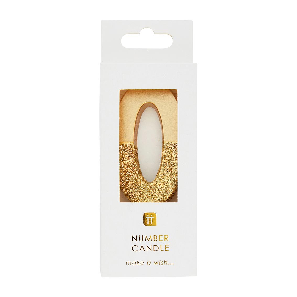 Gold Glitter Birthday Number Candle - 0 – Talking Tables UK Public
