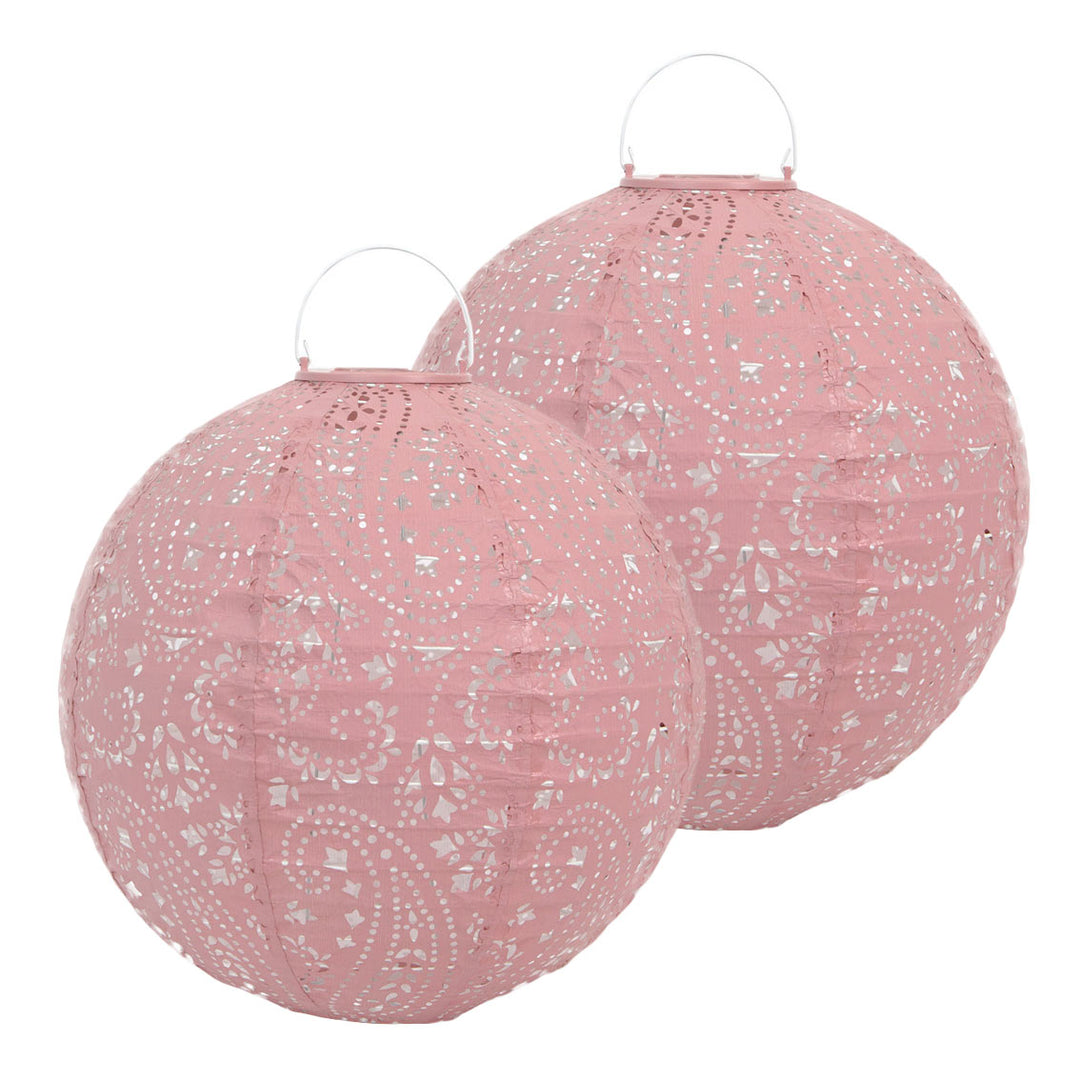 Boho Pink Outdoor Solar Lanterns - Default Title - Talking Tables UK