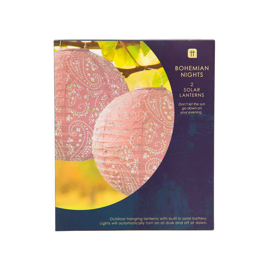 Boho Pink Outdoor Solar Lanterns - Default Title - Talking Tables UK