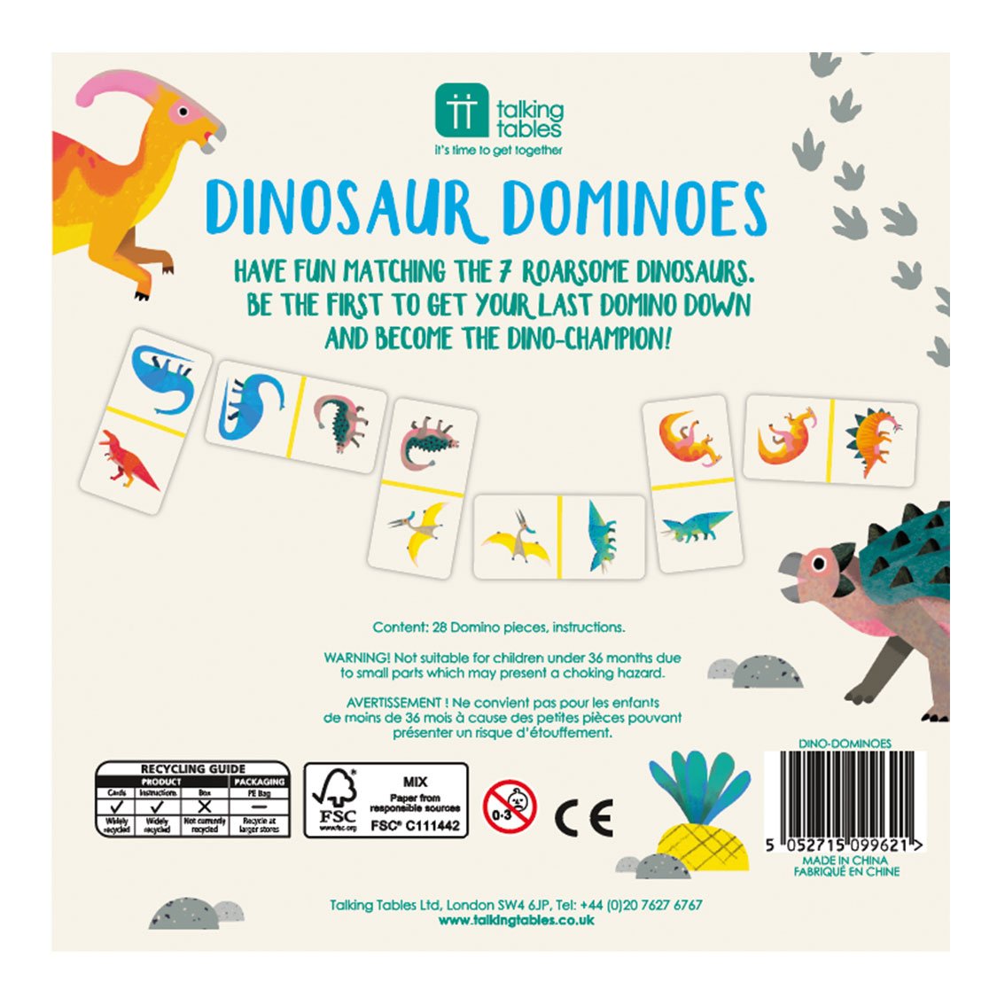 Dinosaur Dominoes Game - Talking Tables UK