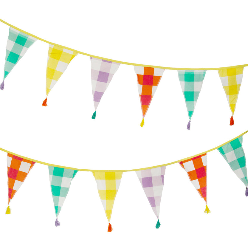 Gingham Organic Cotton Bunting - 3m – Talking Tables UK Public