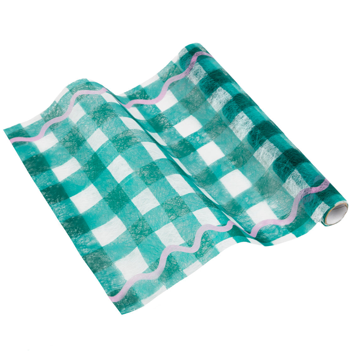 Green & White Gingham Table Runner - 2m - Talking Tables UK