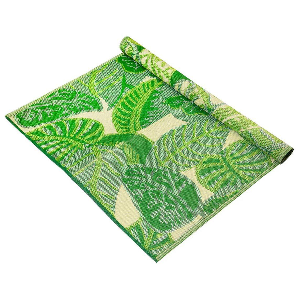Waterproof Tropical Palm Leaf Outdoor Garden Rug - Talking Tables UK