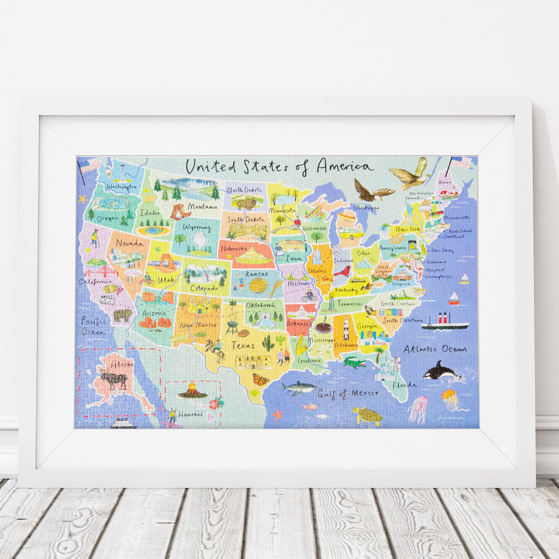USA Map Jigsaw Puzzle, 1000-Pieces - Default Title - Talking Tables UK