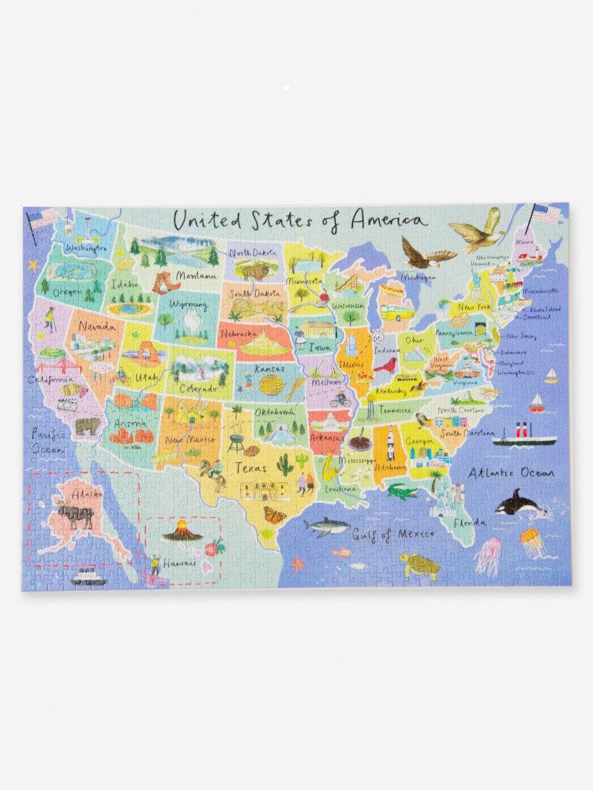 USA Map Jigsaw Puzzle, 1000-Pieces - Default Title - Talking Tables UK