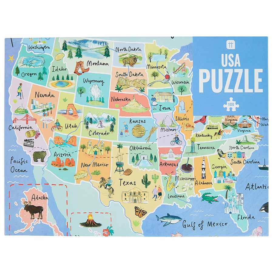 USA Map Jigsaw Puzzle, 1000-Pieces - Default Title - Talking Tables UK