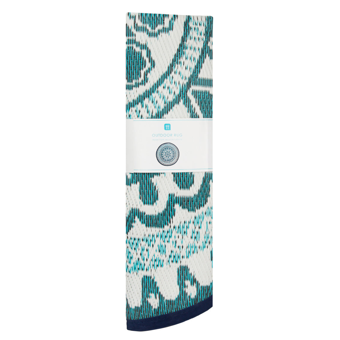 Moroccan Souk Blue Round Outdoor Rug - Talking Tables UK