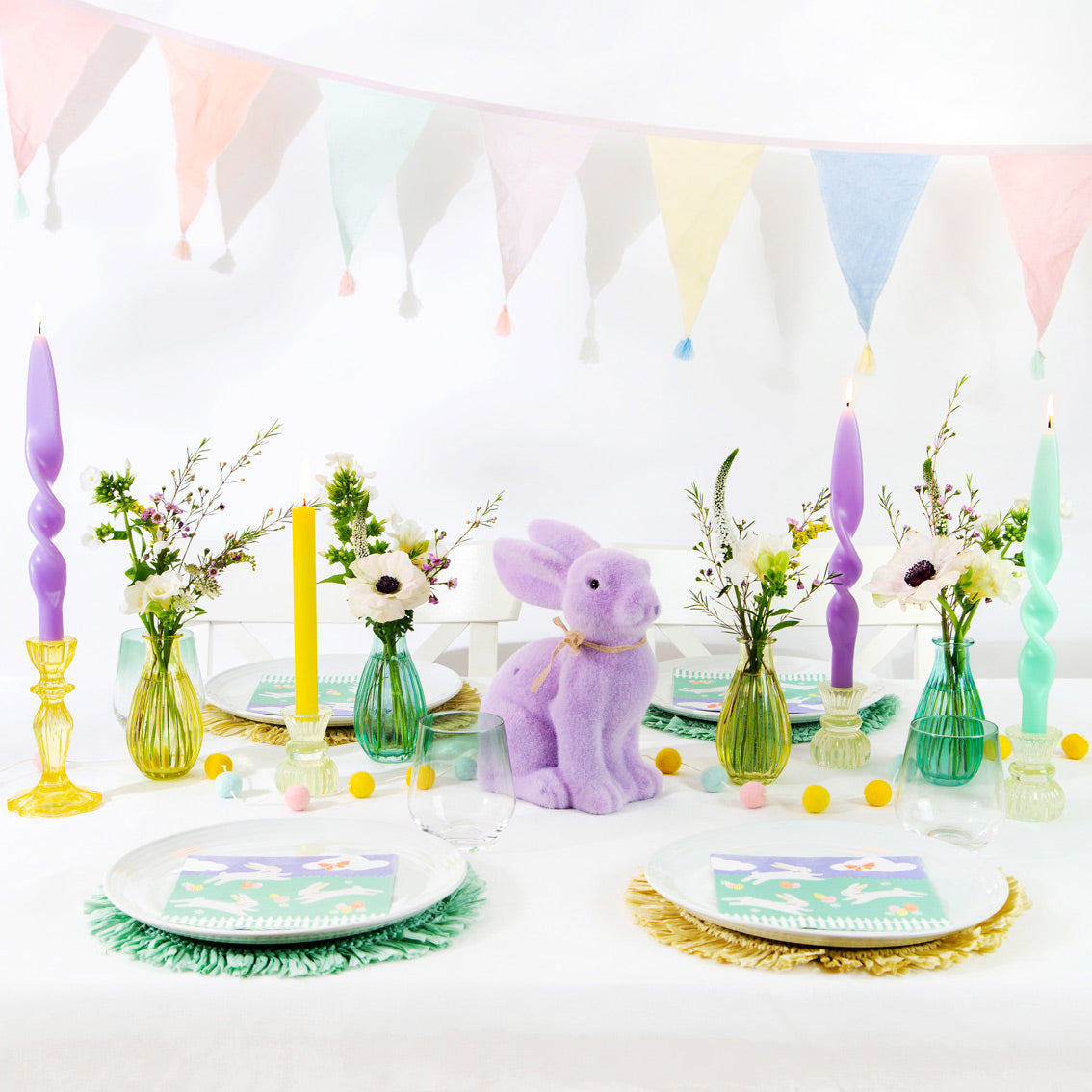 Pastel Fabric Bunting Hanging Decoration - Talking Tables UK