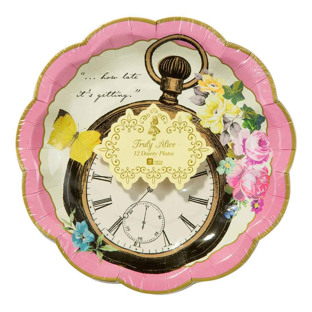 Alice in Wonderland Illustrated Paper Plates - Talking Tables UK