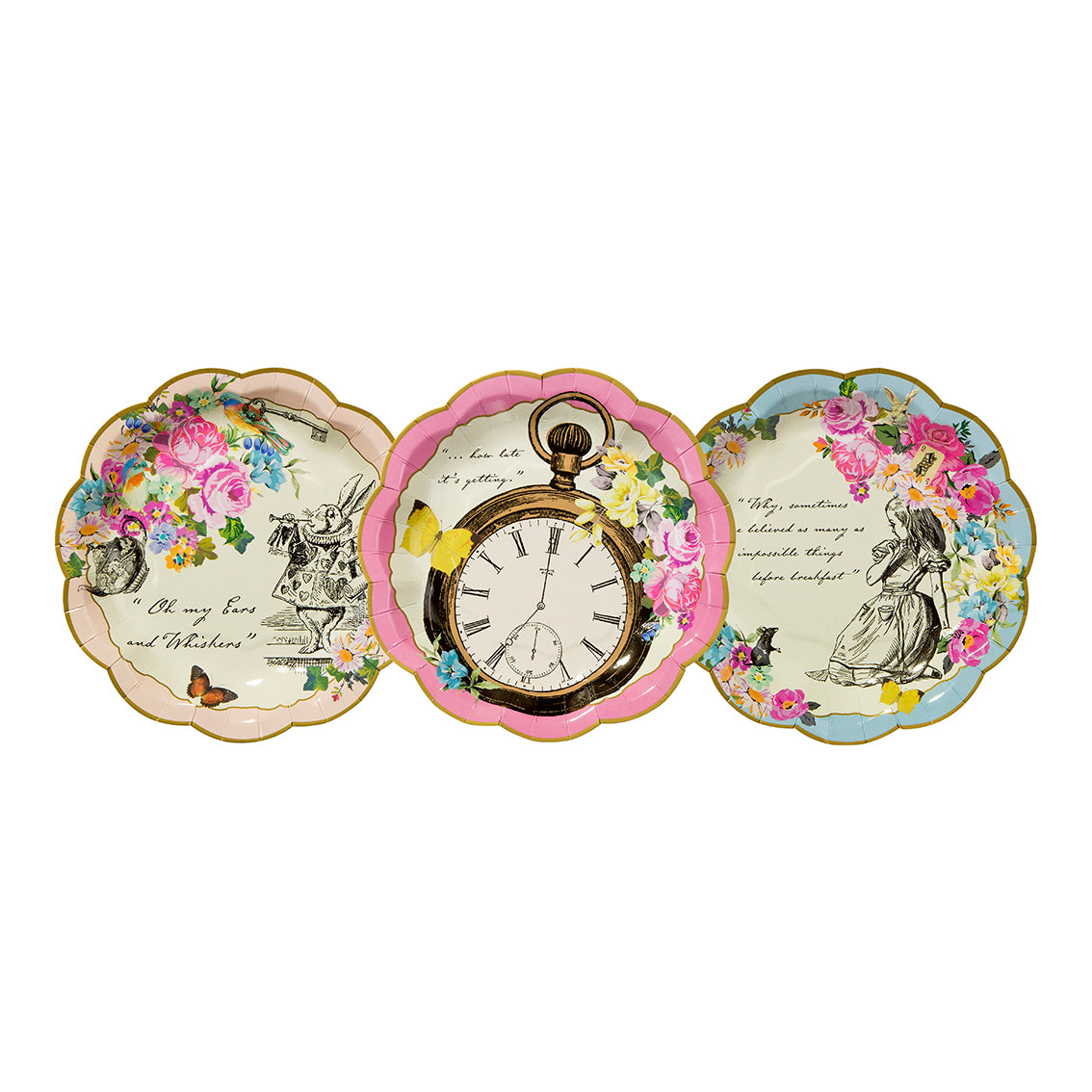 Alice in Wonderland Illustrated Paper Plates - Talking Tables UK