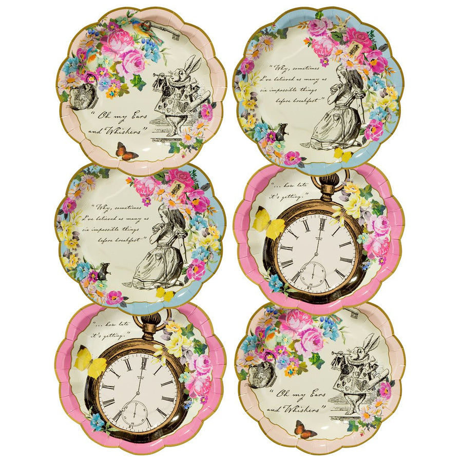 Alice in Wonderland Illustrated Paper Plates - Talking Tables UK
