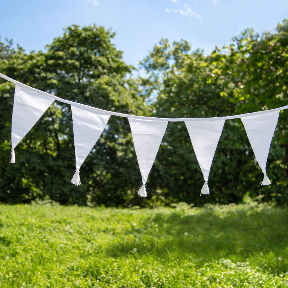 White Fabric Bunting - Talking Tables UK